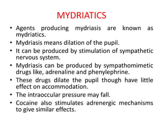 Drugs acting on eyes; treatment of galucoma.pptx