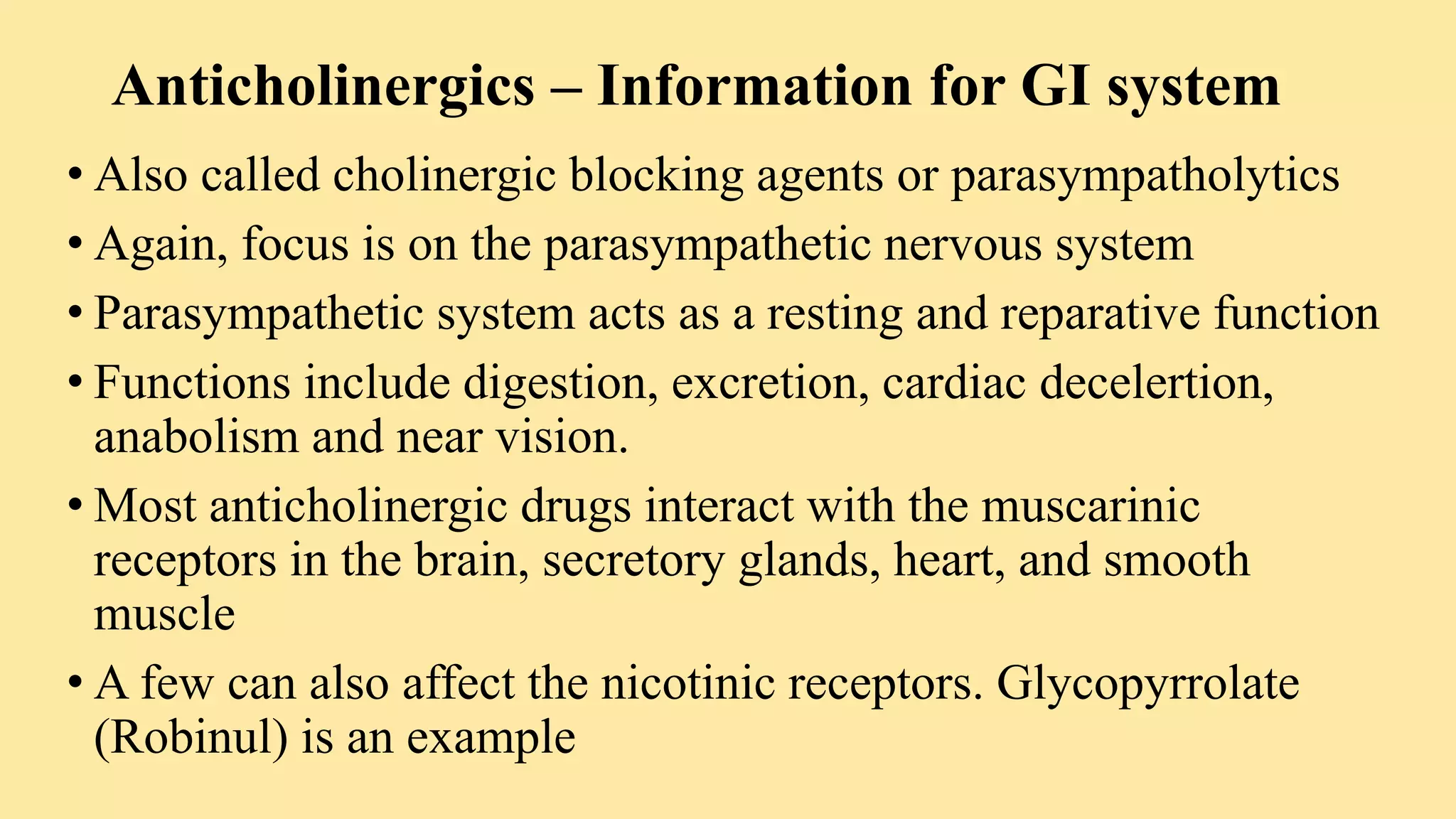 Drugs acting on G.I. system | PPTX | Digestive Disorders | Diseases and Conditions
