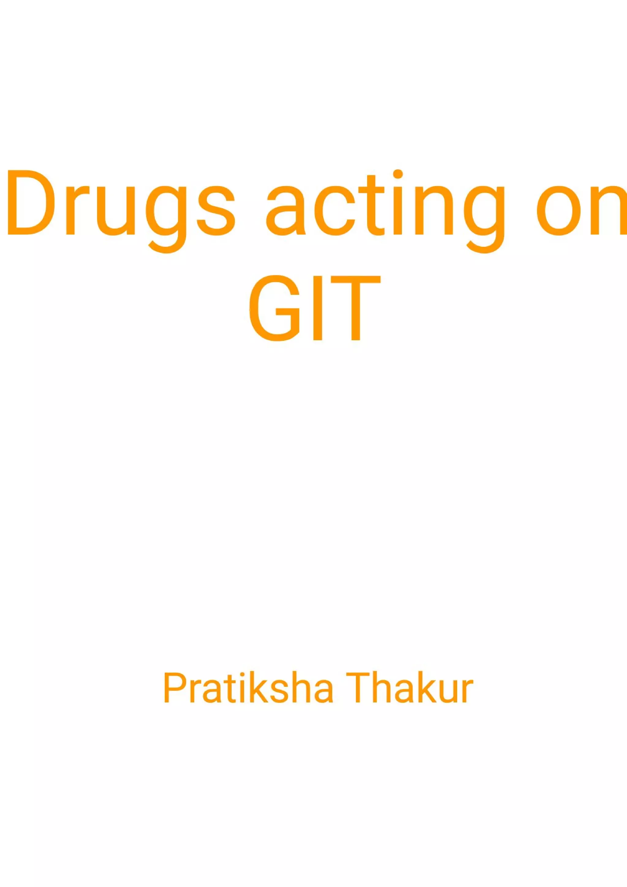 Drugs acting on GIT | PDF