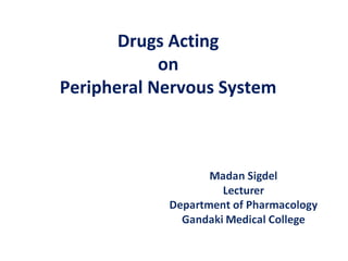 Drugs acting on PNS | PPT