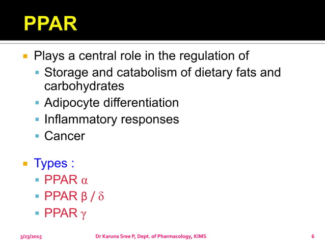 Drugs Acting on PPAR | PDF