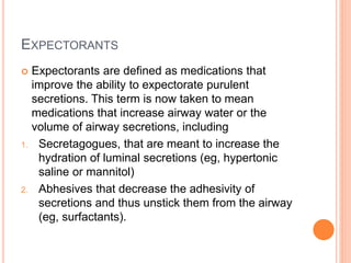 Drugs acting on respiratory system | PPTX