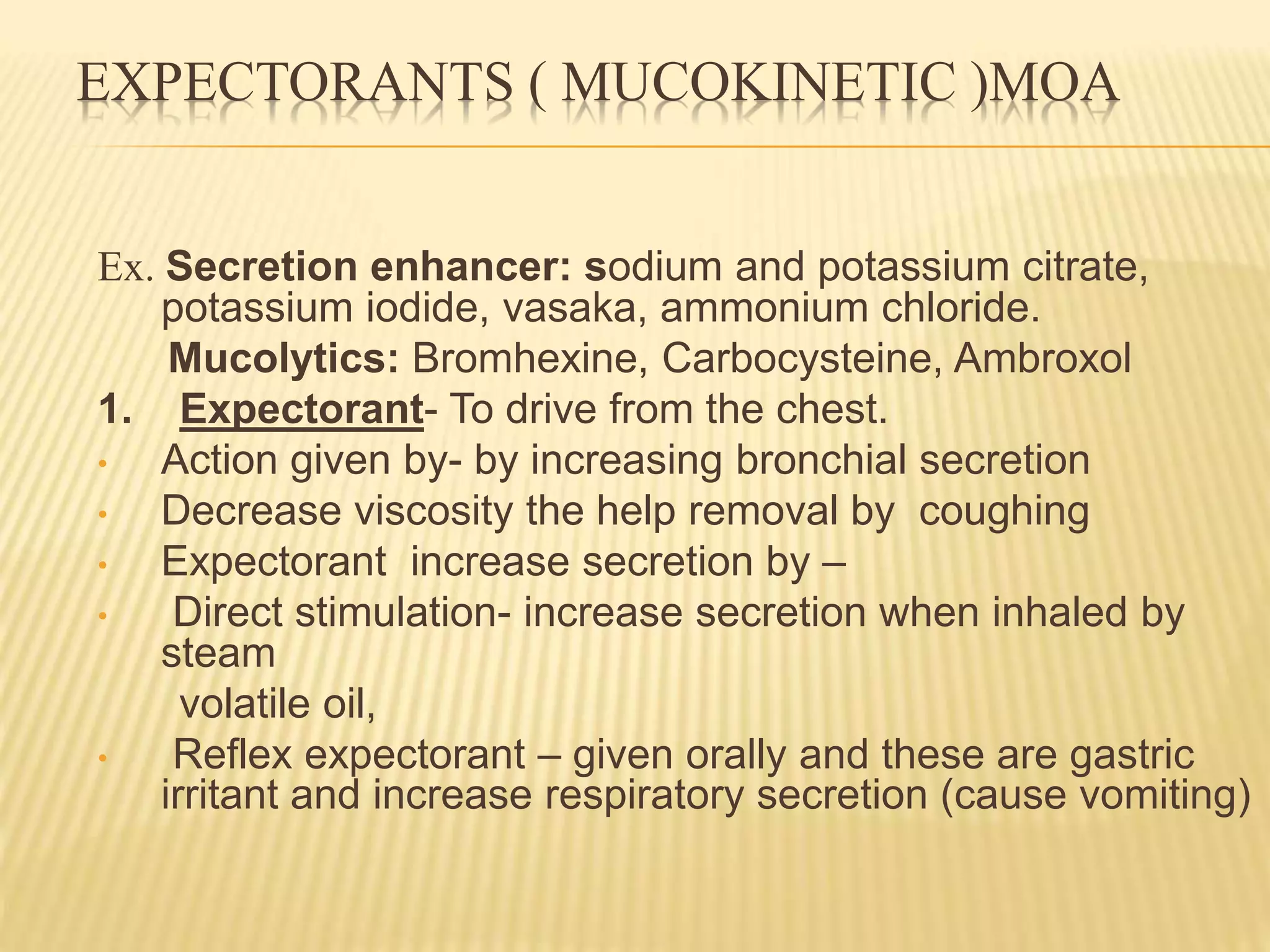 Drugs acting on respiratory system | PPTX