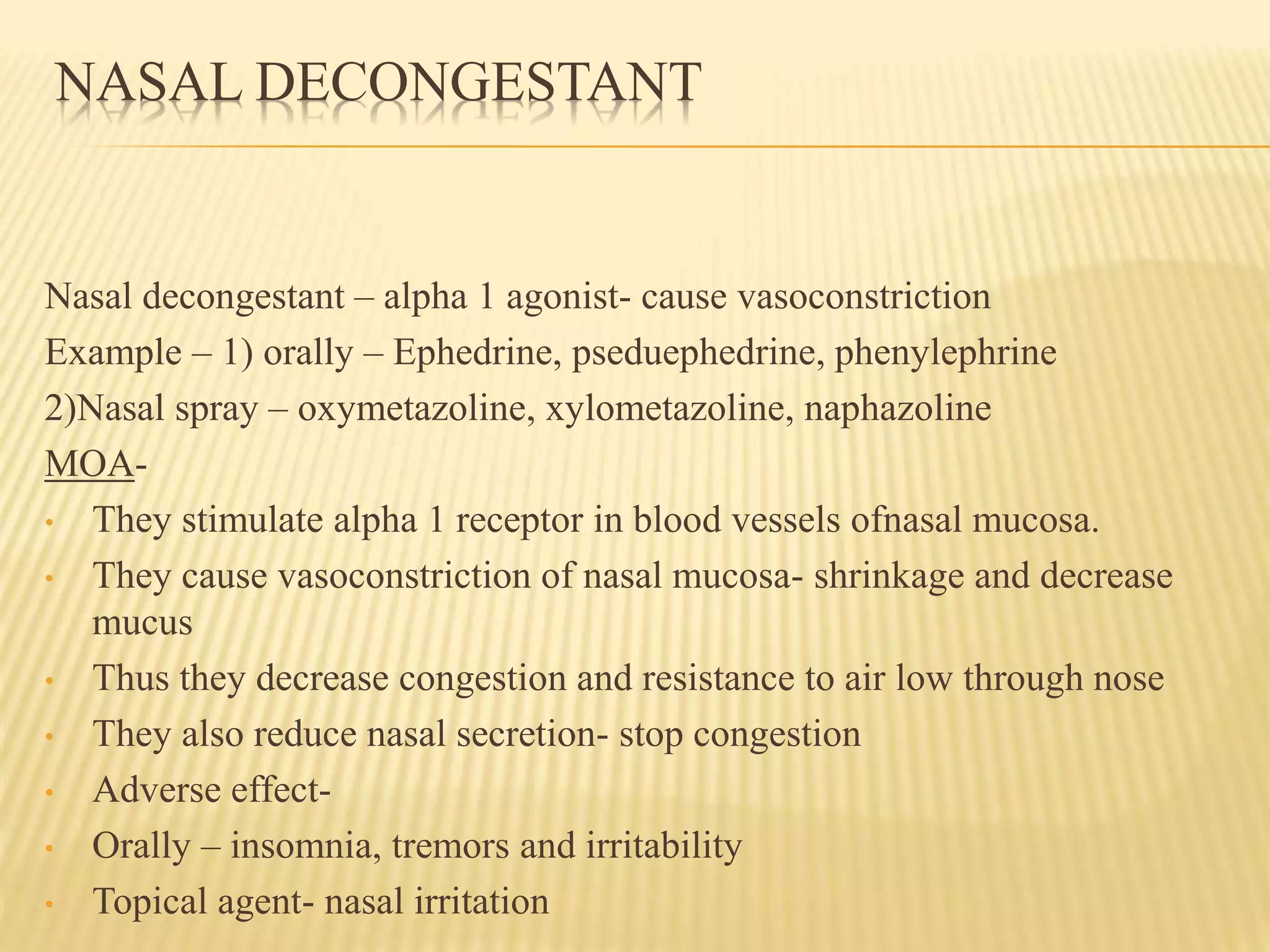 Drugs acting on respiratory system | PPTX