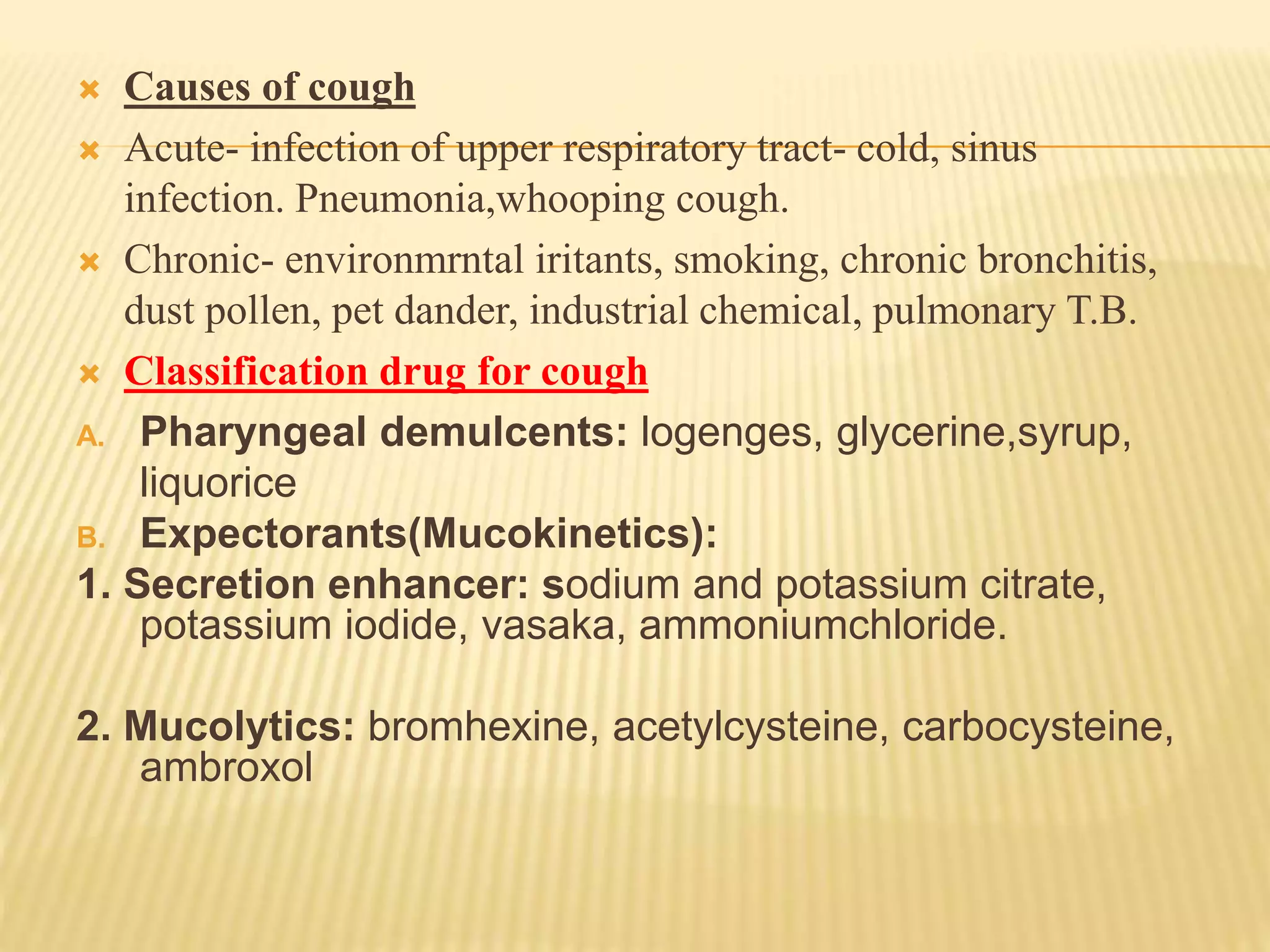 Drugs acting on respiratory system | PPTX