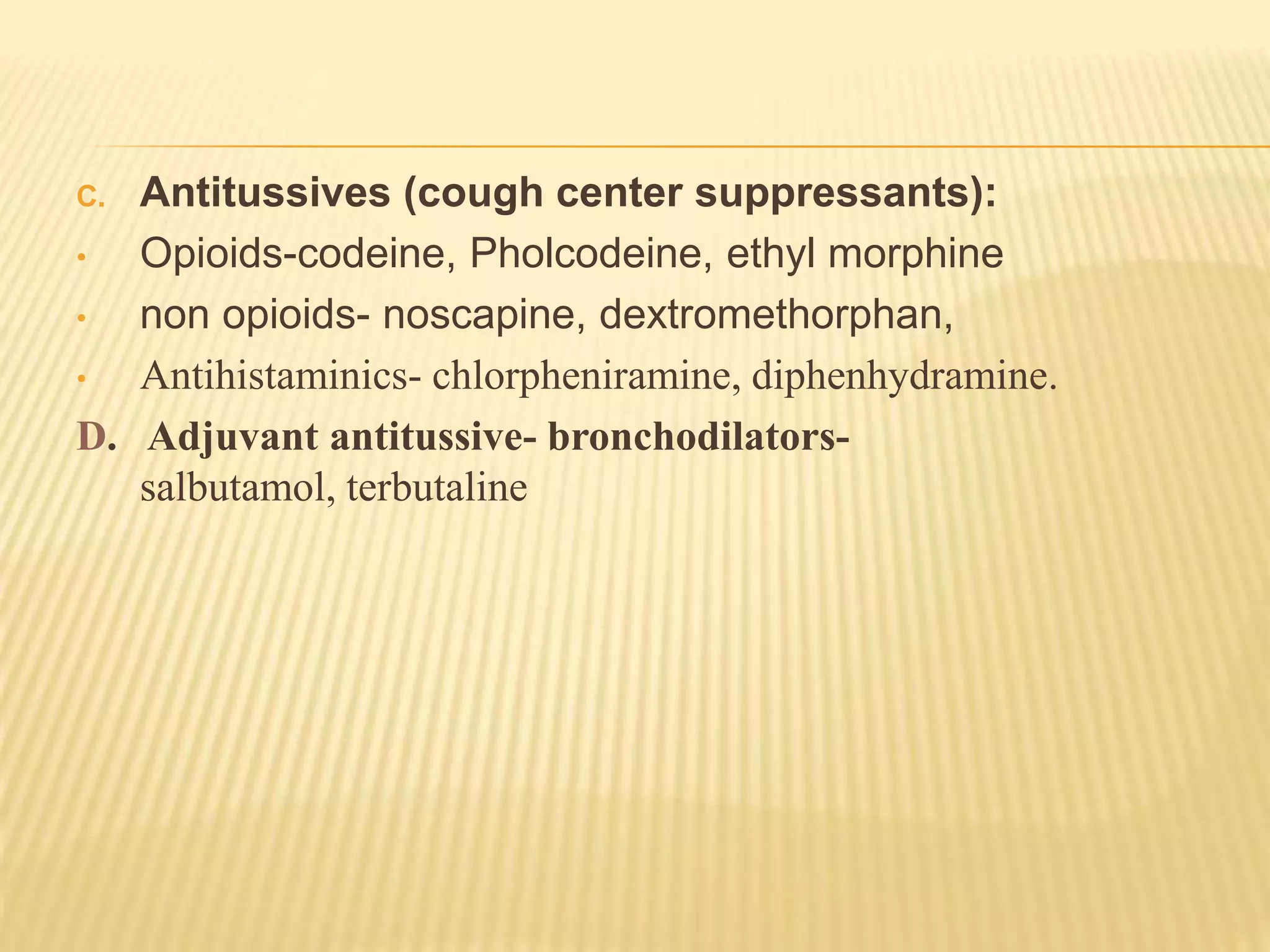 Drugs acting on respiratory system | PPTX
