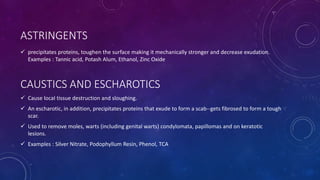 Drugs acting on skin and mucous membranes | PPTX