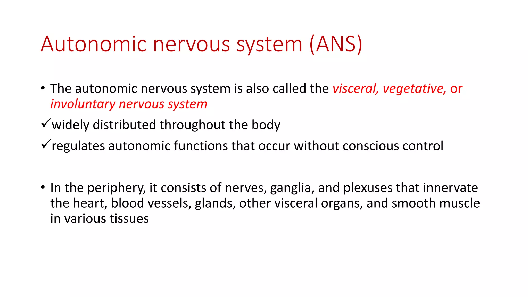 Drugs acting on the autonomic nervous system 1 | PPTX