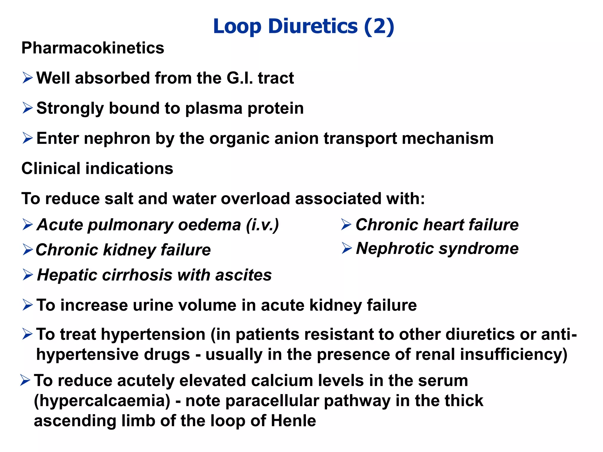 Drugs acting on the kidney lectures 1 and 2 | PDF