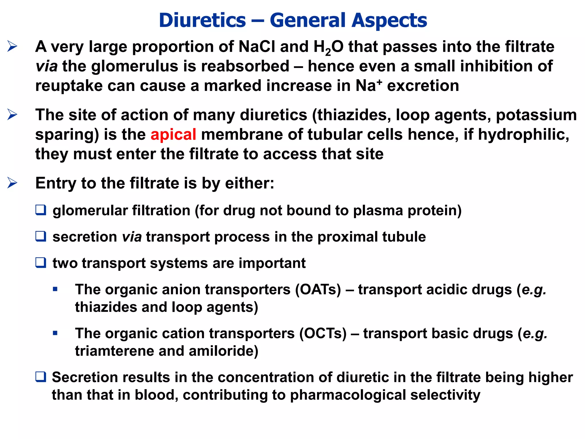 Drugs acting on the kidney lectures 1 and 2 | PDF