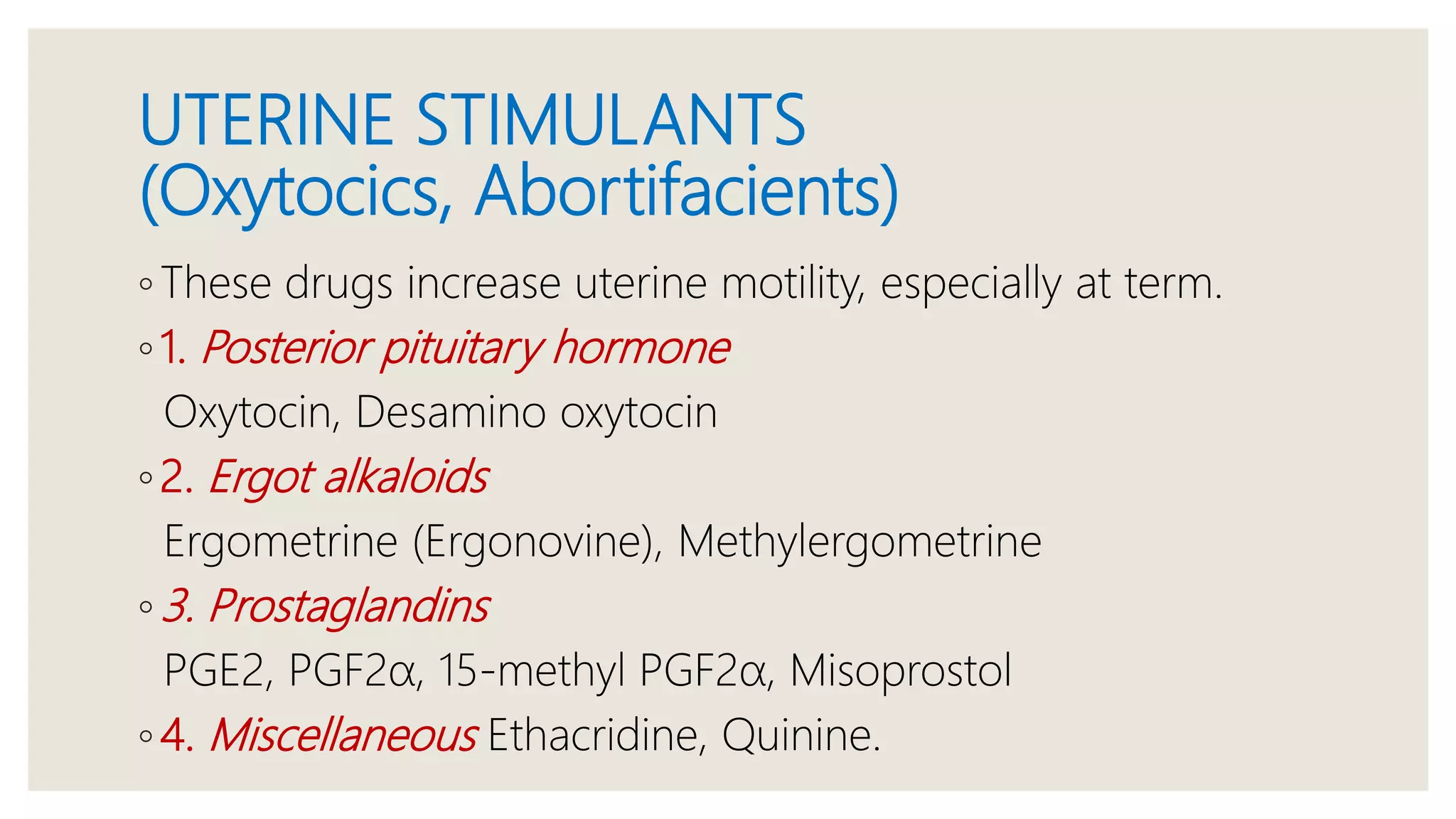 Drugs acting on uterus | PPTX