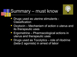 Drugs acting on uterus - drdhriti | PPT