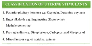 Drugs acting on uterus by Elioba J. Raimon | PPTX