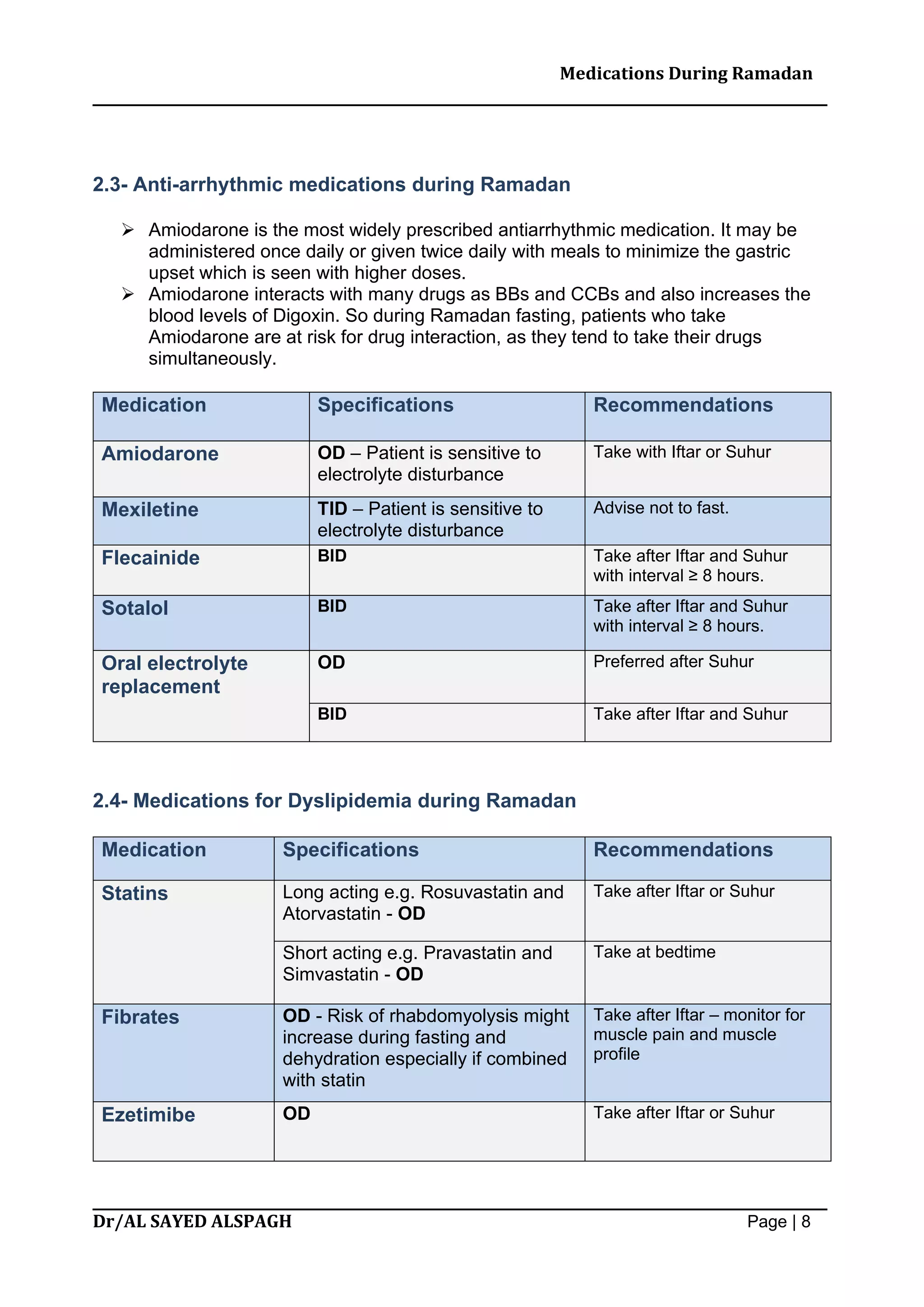 Drugs adjustment during ramadan | PDF