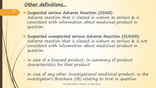 Drug safety evaluation in clinical trial | PPTX