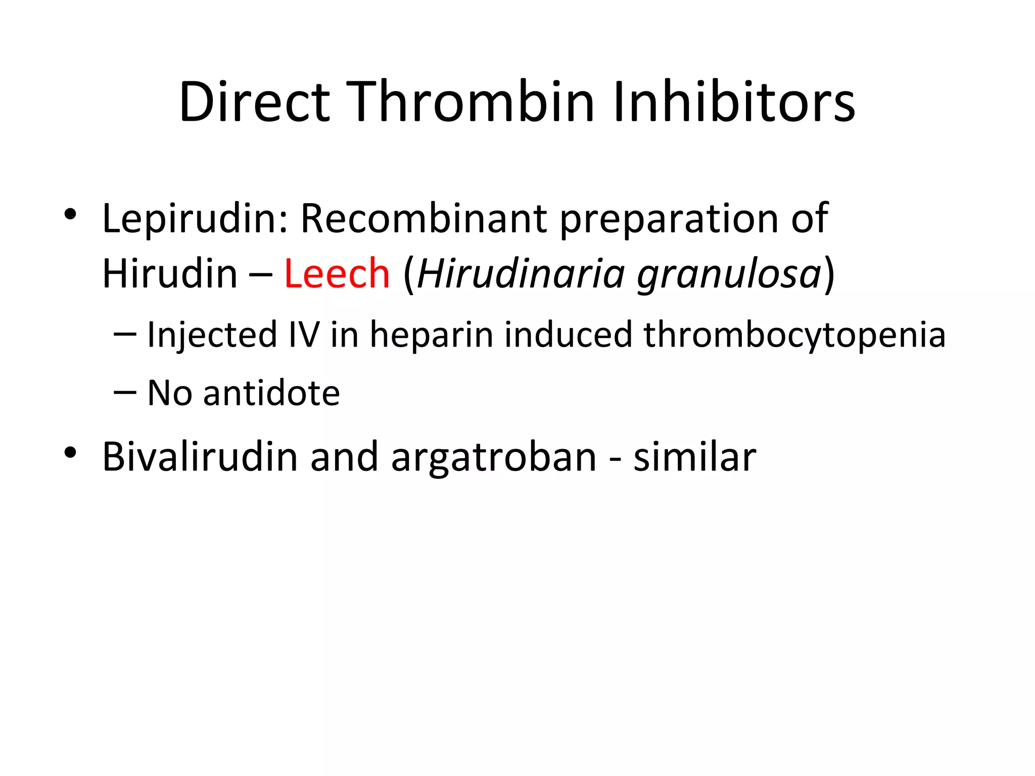 Drugs affecting coagulation and anticoagulants | PPT