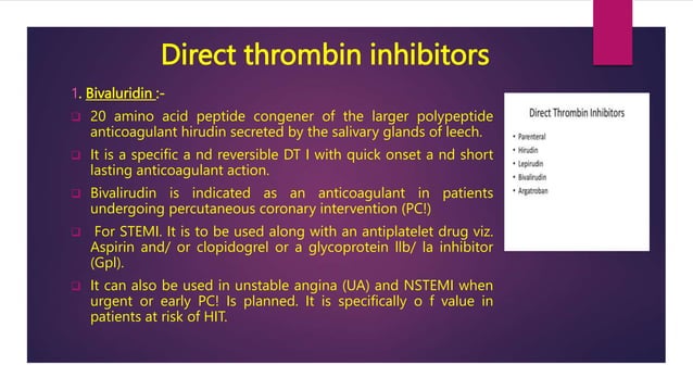 DRUGS AFFECTING COAGULATION,BLEEDING AND THROMBOSIS.pptx | Blood ...