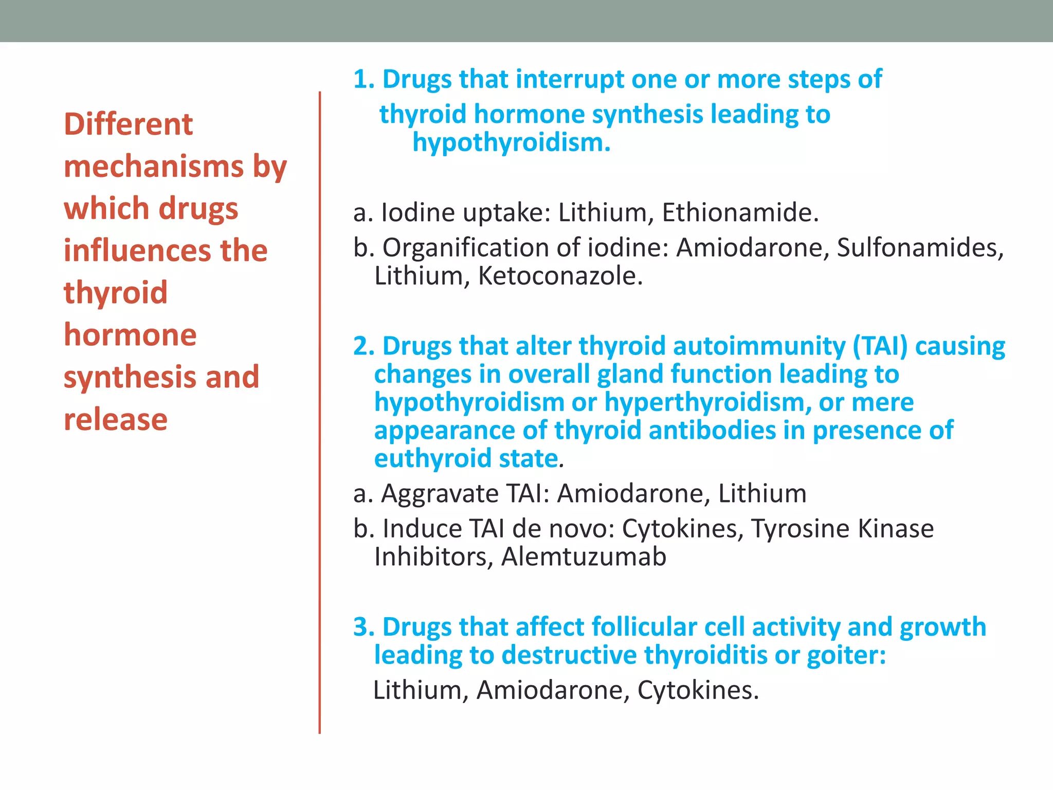 Drugs affecting thyroid function | PPTX