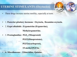 Drugs affecting uterine motility | PPTX