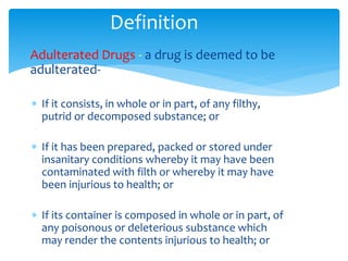 Drugs and cosmetics act, 1940 and rules | PPTX