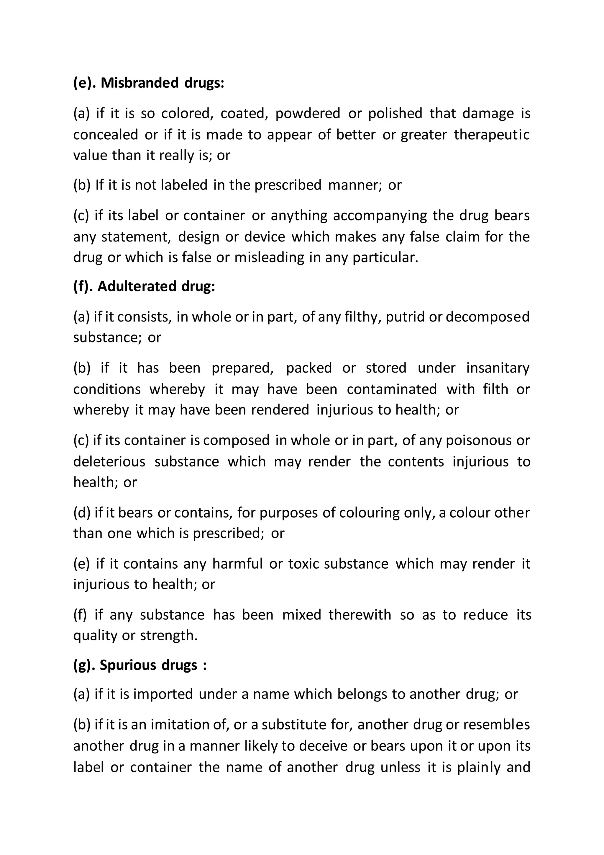 Drugs and Cosmetics Act 1940 and Rules 1945 - Detailed review | DOCX