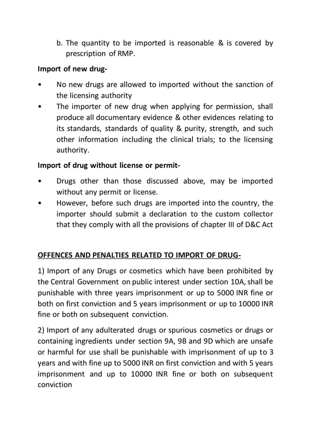 Drugs and Cosmetics Act 1940 and Rules 1945 - Detailed review | DOCX ...