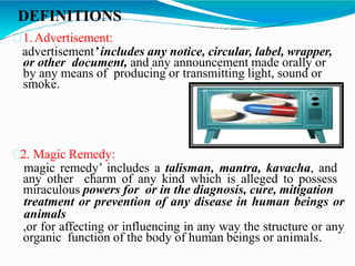 drugs and magic remedies act 1954 and rules 1955 ppt (1).pptx