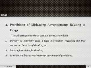 Drugs and magic remedies act (objectionable advertisements) 1954 | PPT