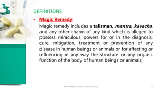 Drugs and Magic Remedies (Objectionable Advertisement) Act, 1954 | PPTX