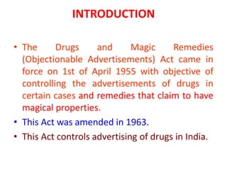 DRUGS AND MAGIC REMEDIES OBJECTIONABLE ADVERTISEMENTS.pptx