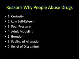 Drugs and substance abuse | PPTX