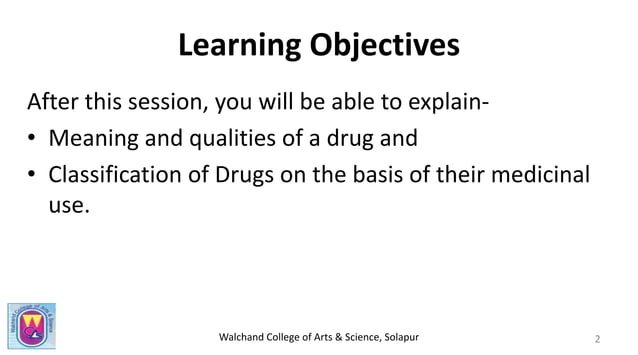 Drugs and their classification | PPTX