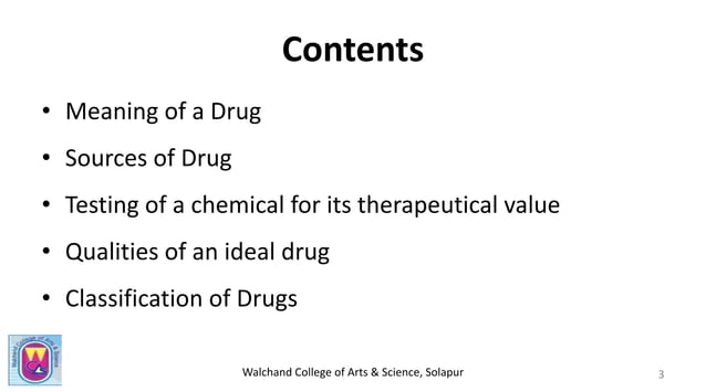 Drugs and their classification | PPTX
