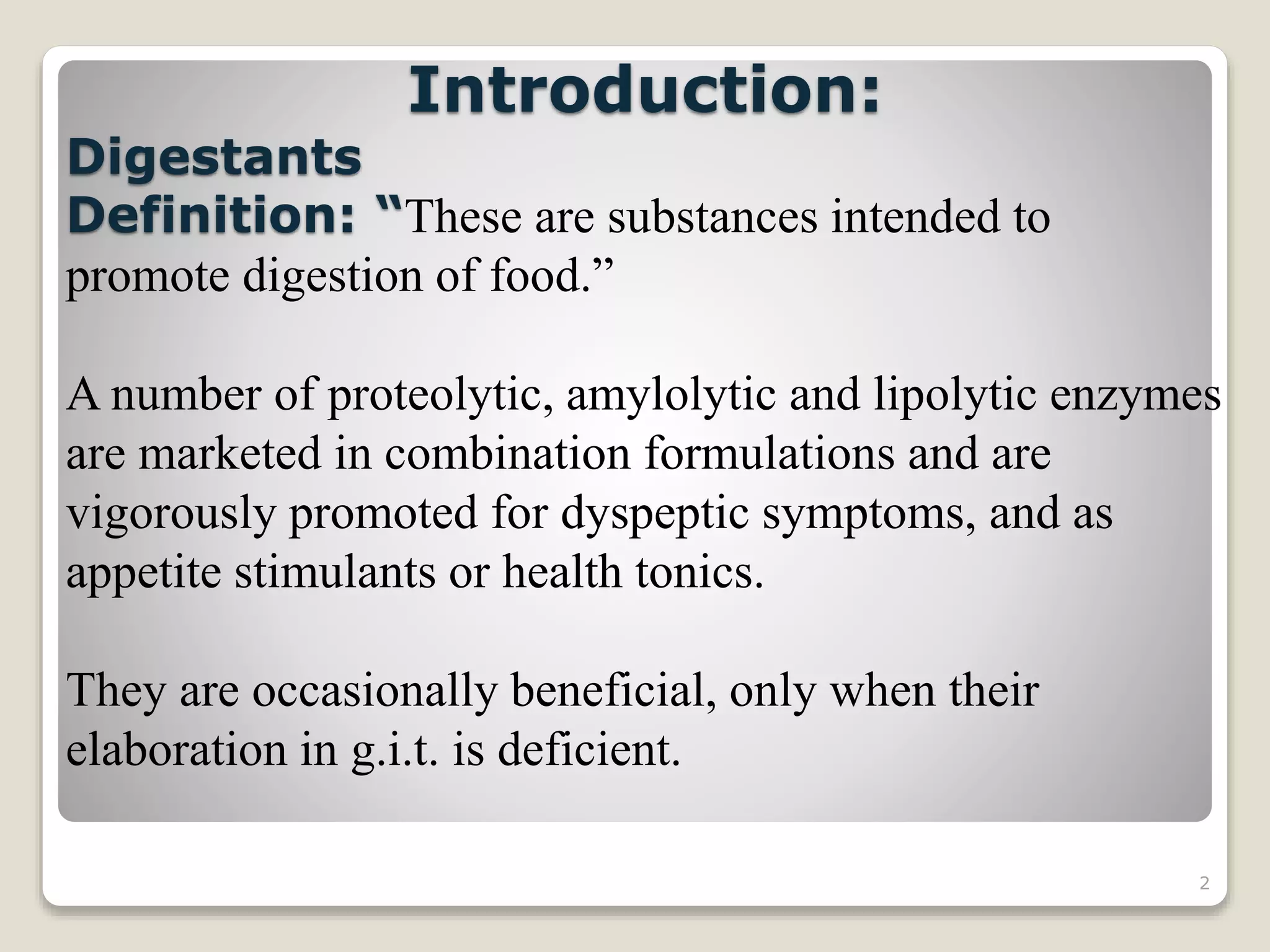 Drugs as digestants and carminatives. | PPTX