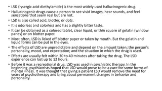 Drugs (Weed-Inhalants-Cociane-LSD) | PPTX