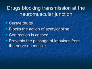 Drugs block neuromuscular_junction | PPT