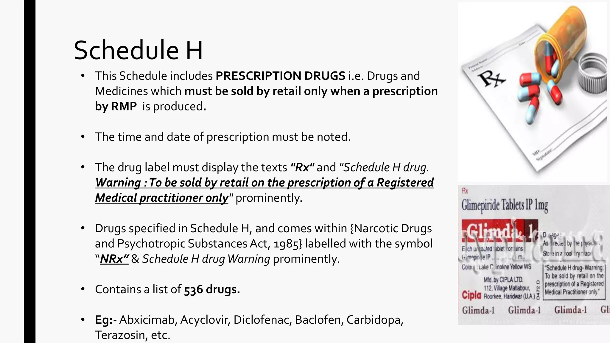 Drug schedules | PPTX