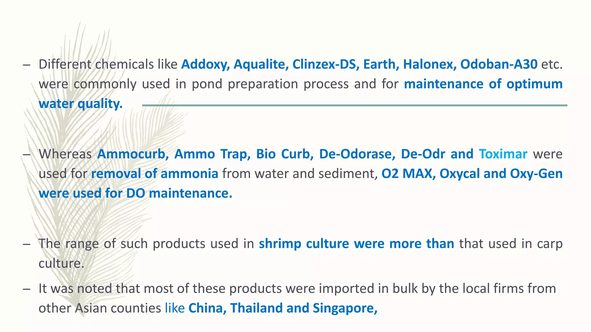 CHEMICALS AND DRUGS USED IN SHRIMP AQUACULTURE | PPTX