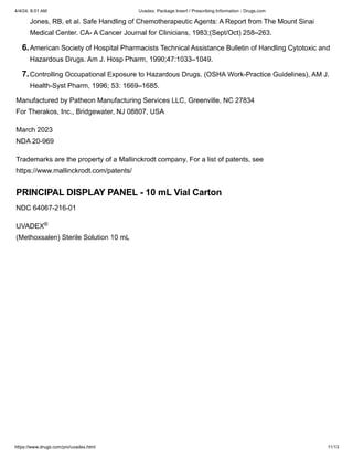 Presentation of Uvadex treatment and its profile | PDF