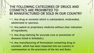 DRUGS & COSMETICS ACT 1940, RULES 1945.pptx