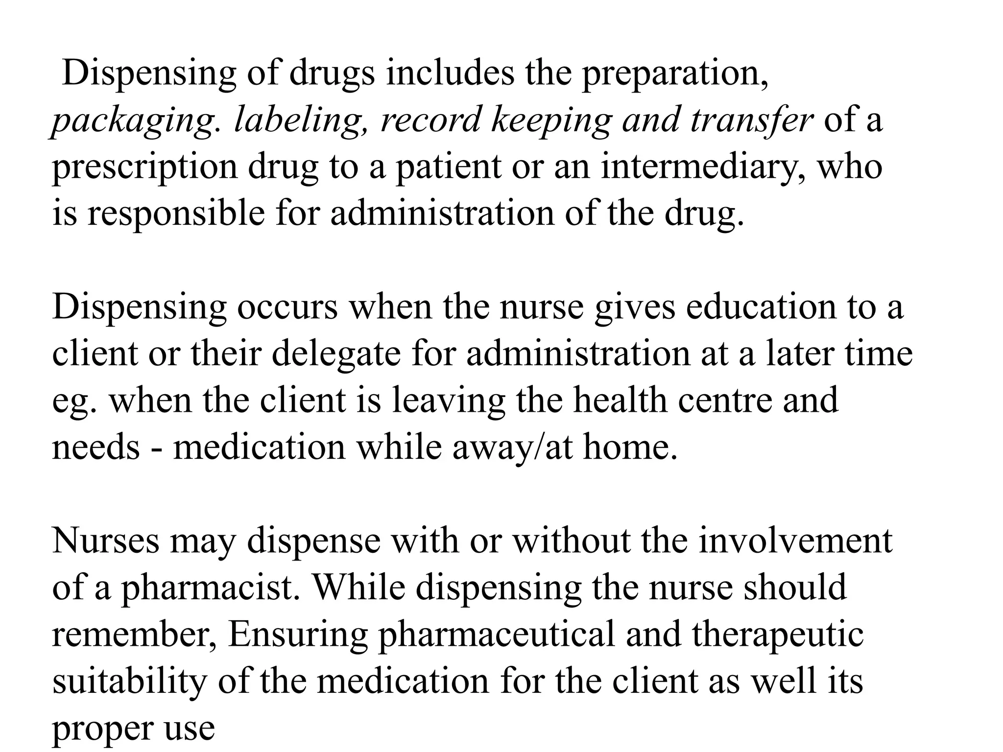 Drugs Dispensing and Injections at Health Centre.pptx