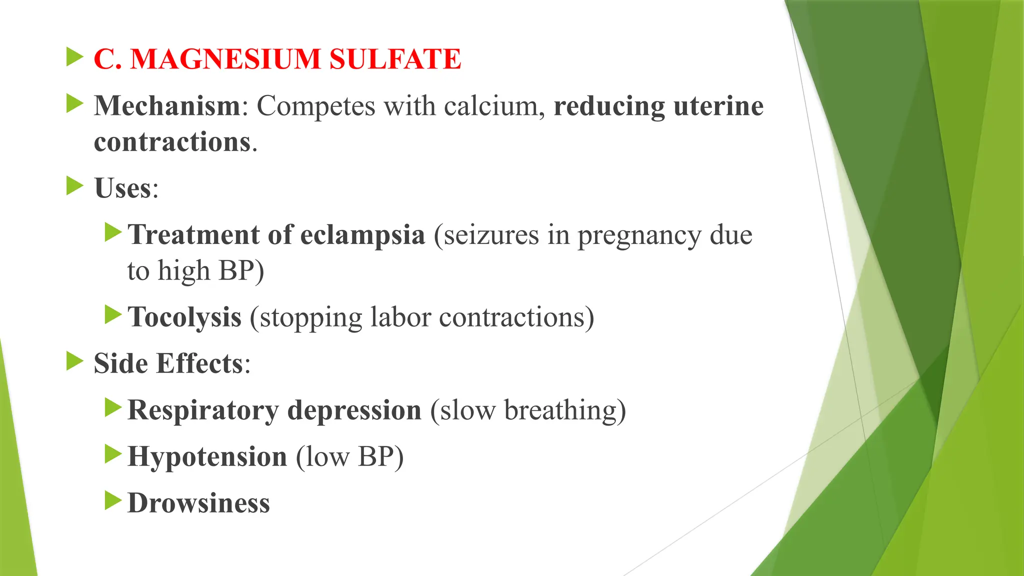 DRUGS DRUGS ACTING ON THE UTERUS CLASSIFICATION, MOA, SIDE EFFECTS | PPTX