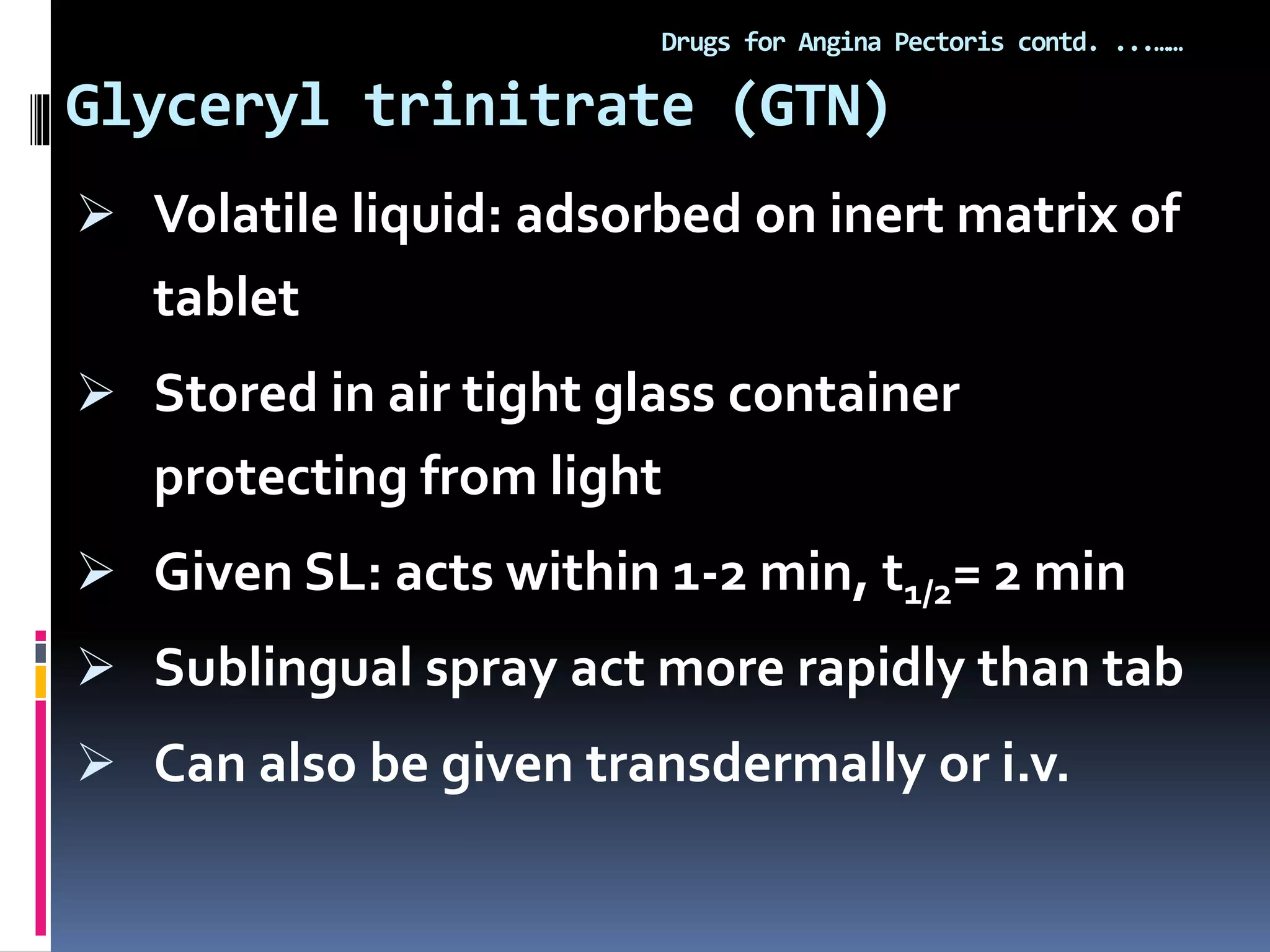 Drugs for angina pectoris | PPTX