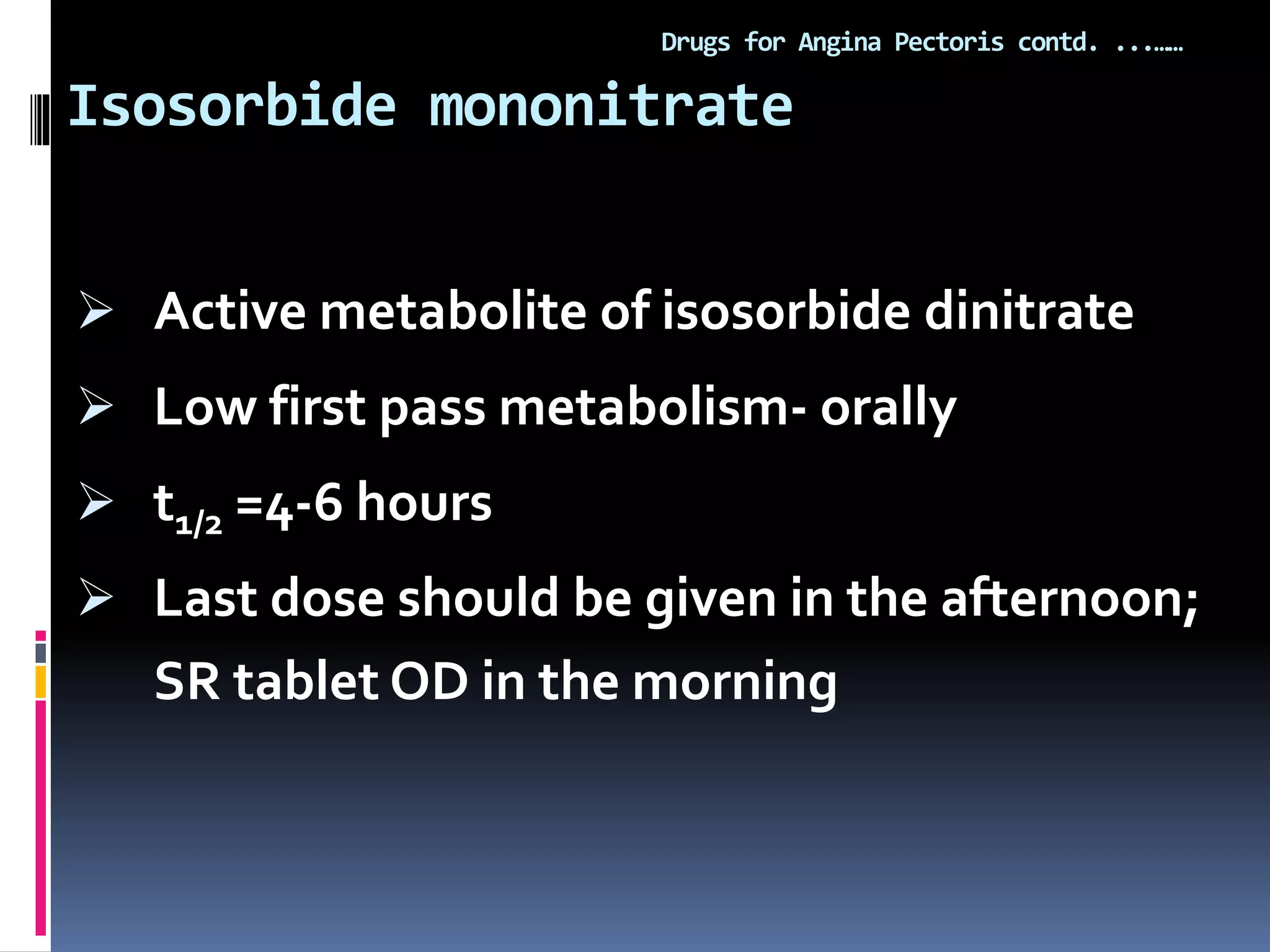 Drugs for angina pectoris | PPTX