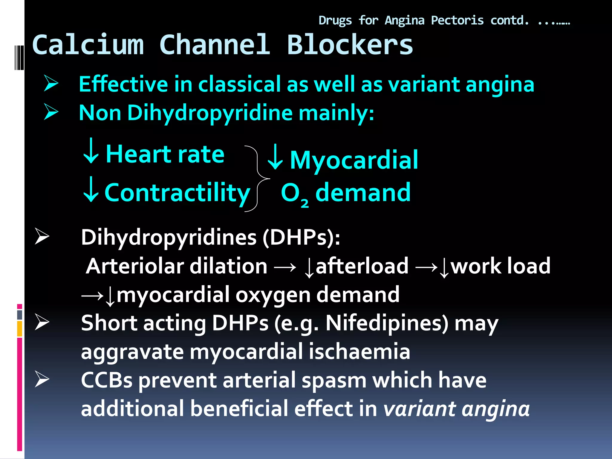Drugs for angina pectoris | PPTX
