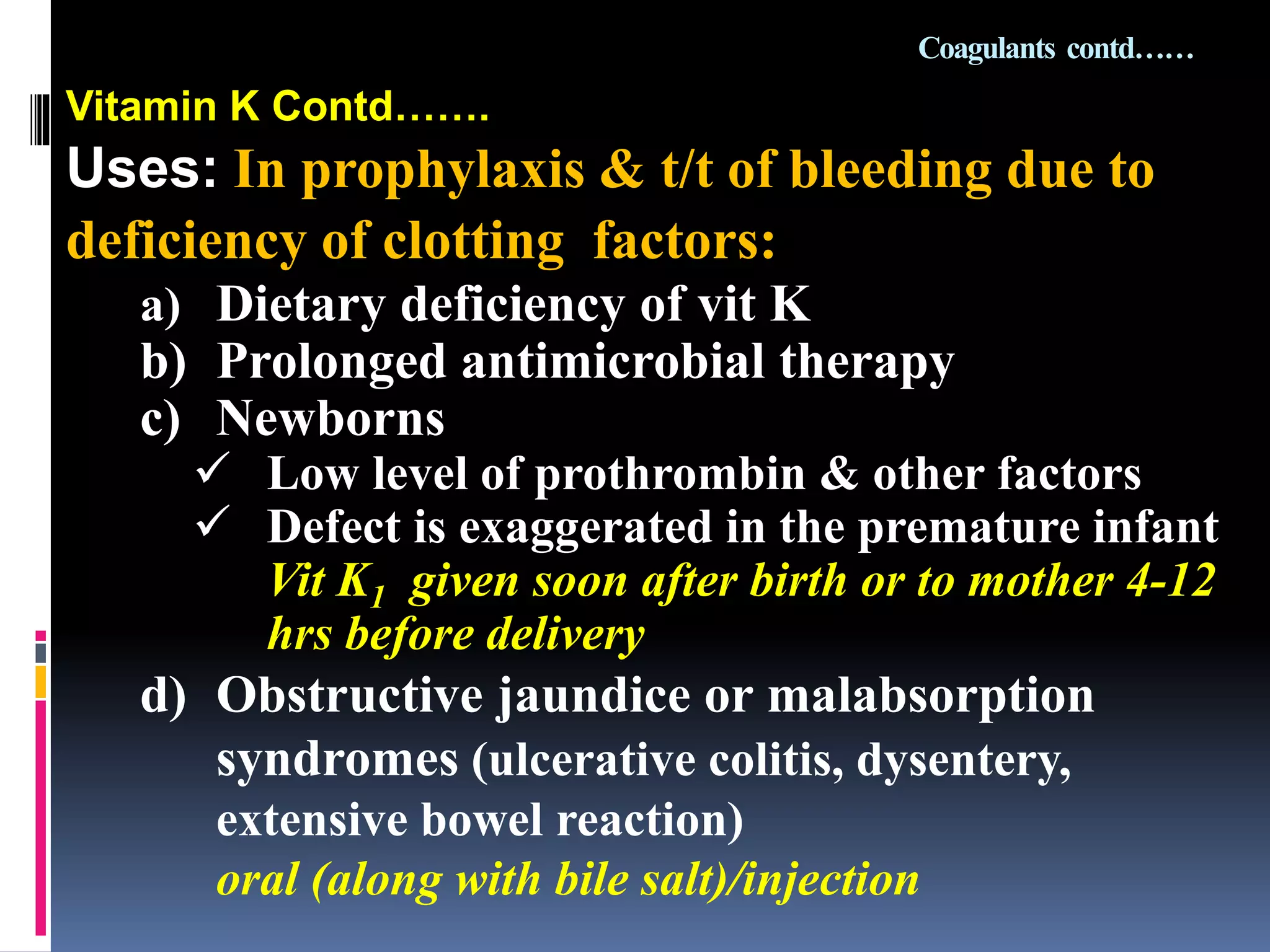 Drugs for coagulation, Antiplatelets, Fibrinolytics & Antifibrinolytics ...