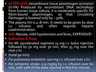 Drugs for coagulation, Antiplatelets, Fibrinolytics & Antifibrinolytics ...
