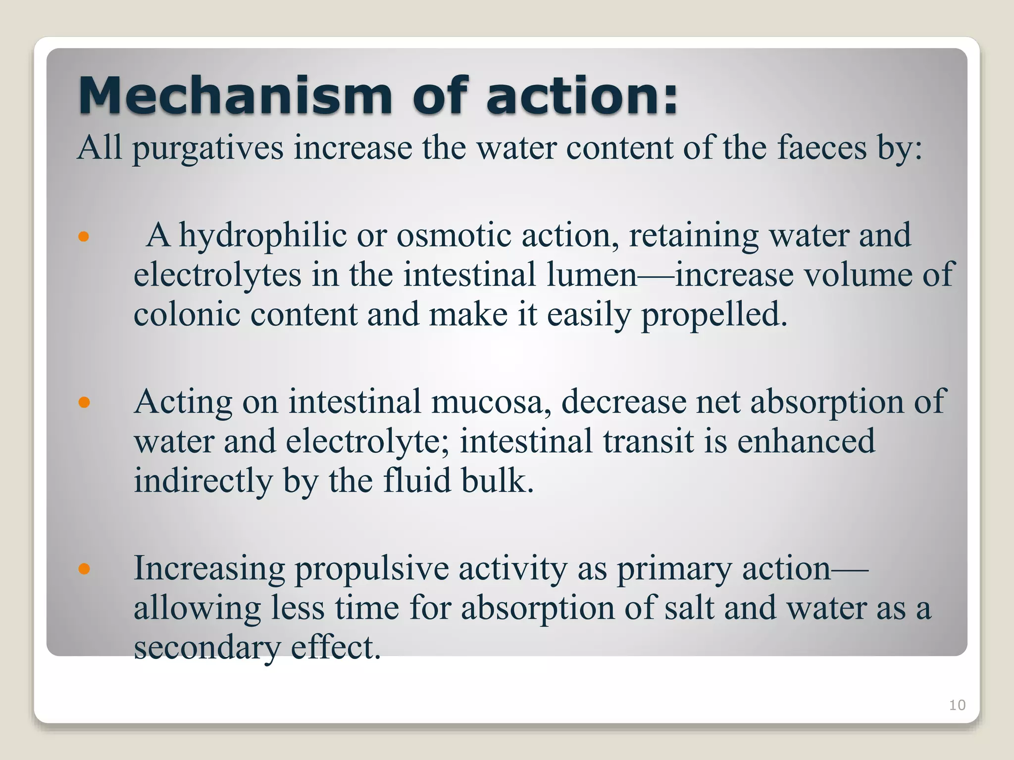 Drugs used in treatment of constipation | PPTX