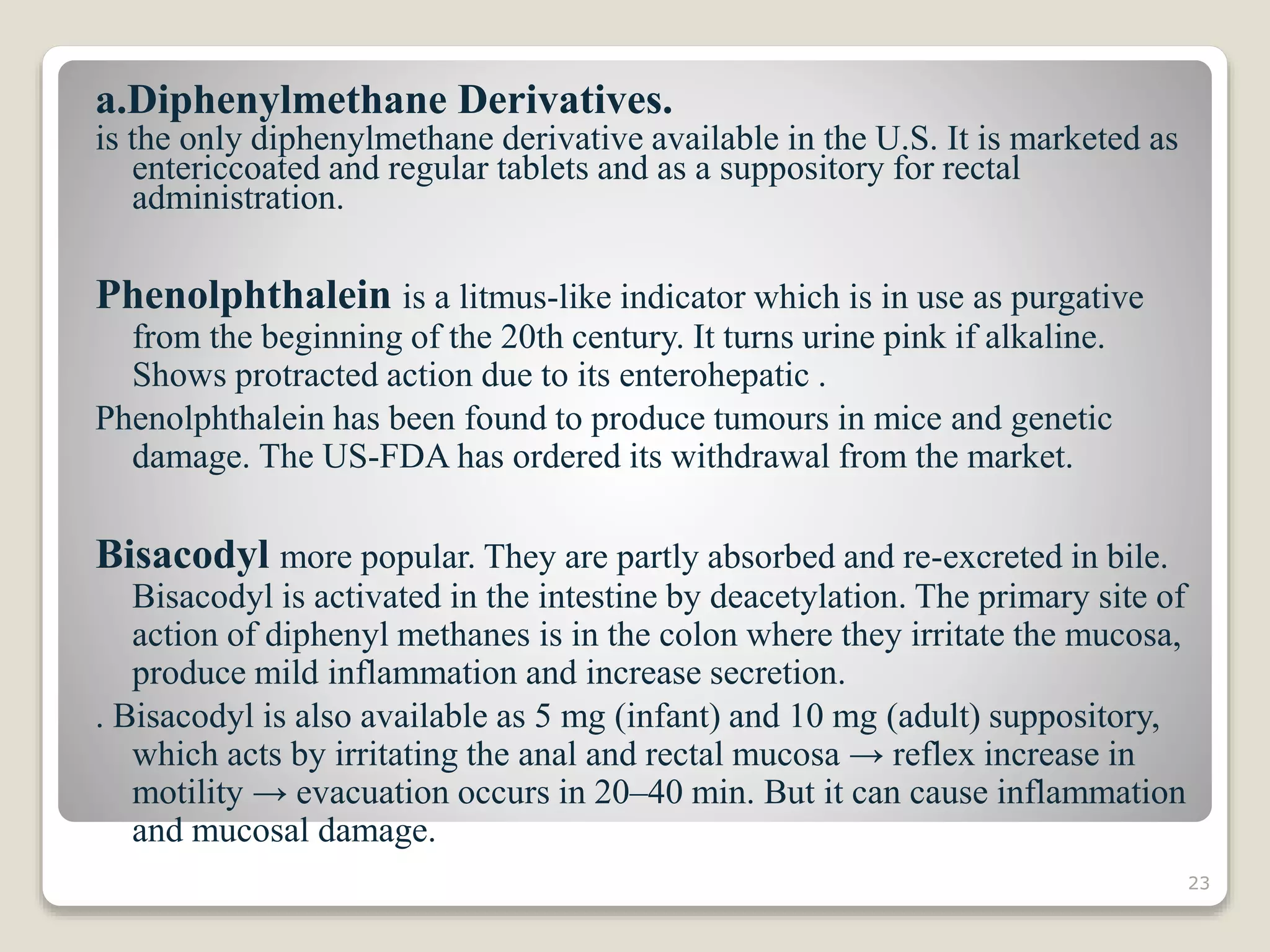 Drugs used in treatment of constipation | PPTX