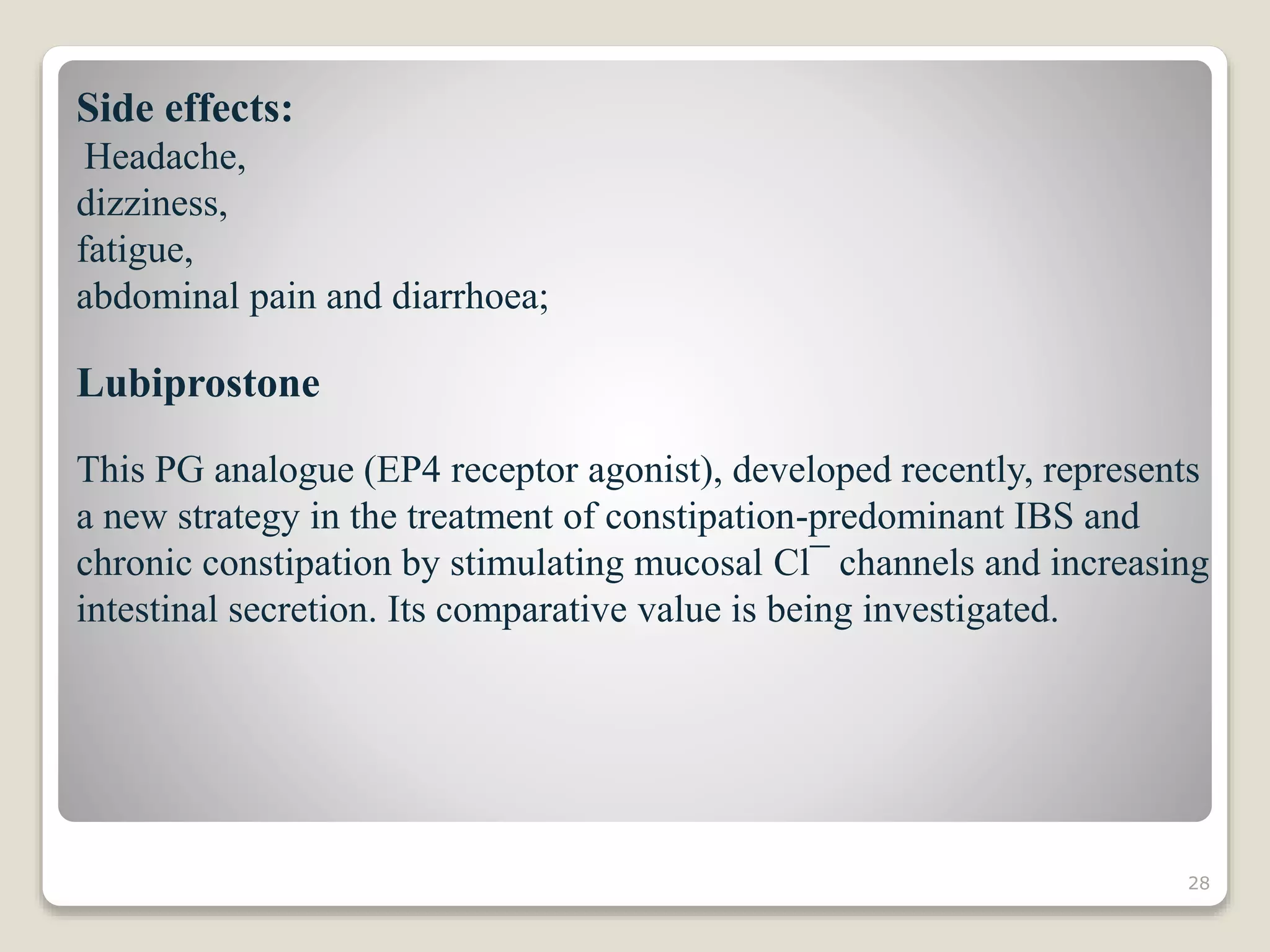 Drugs used in treatment of constipation | PPTX